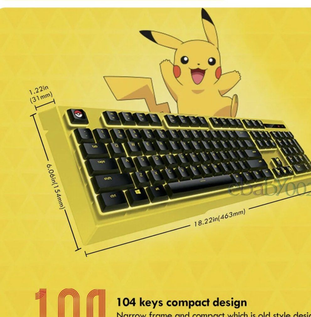 Razer Pikachu Limited Edition Backlit keyboard, Computers & Tech, Parts ...