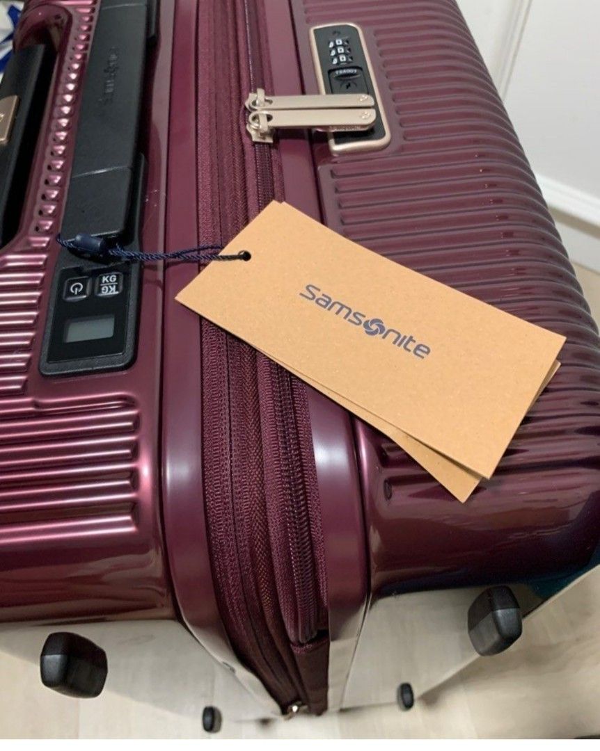 Samsonite Zeltus spinner luggage 69cm maroon, Hobbies & Toys, Travel ...
