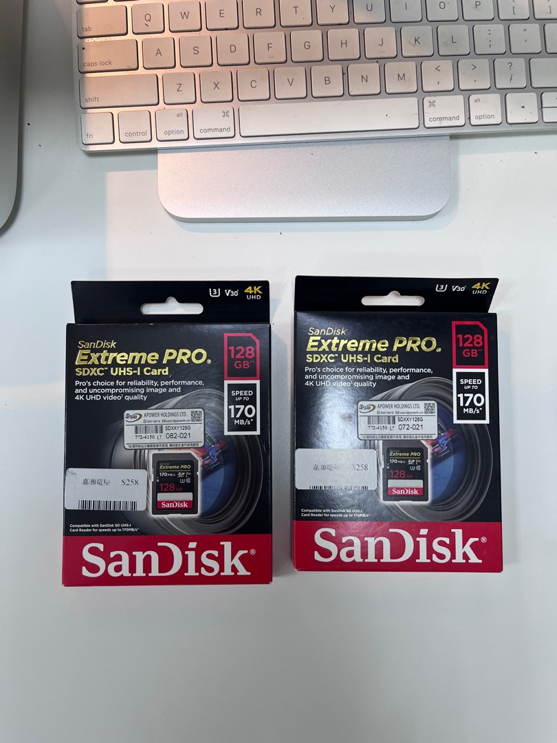 SanDisk Extreme Pro 128gb 170mb speed SDXC UHS-I card 4K UHD SD card, 攝影器材, 攝影配件, 其他攝影配件 - Carousell