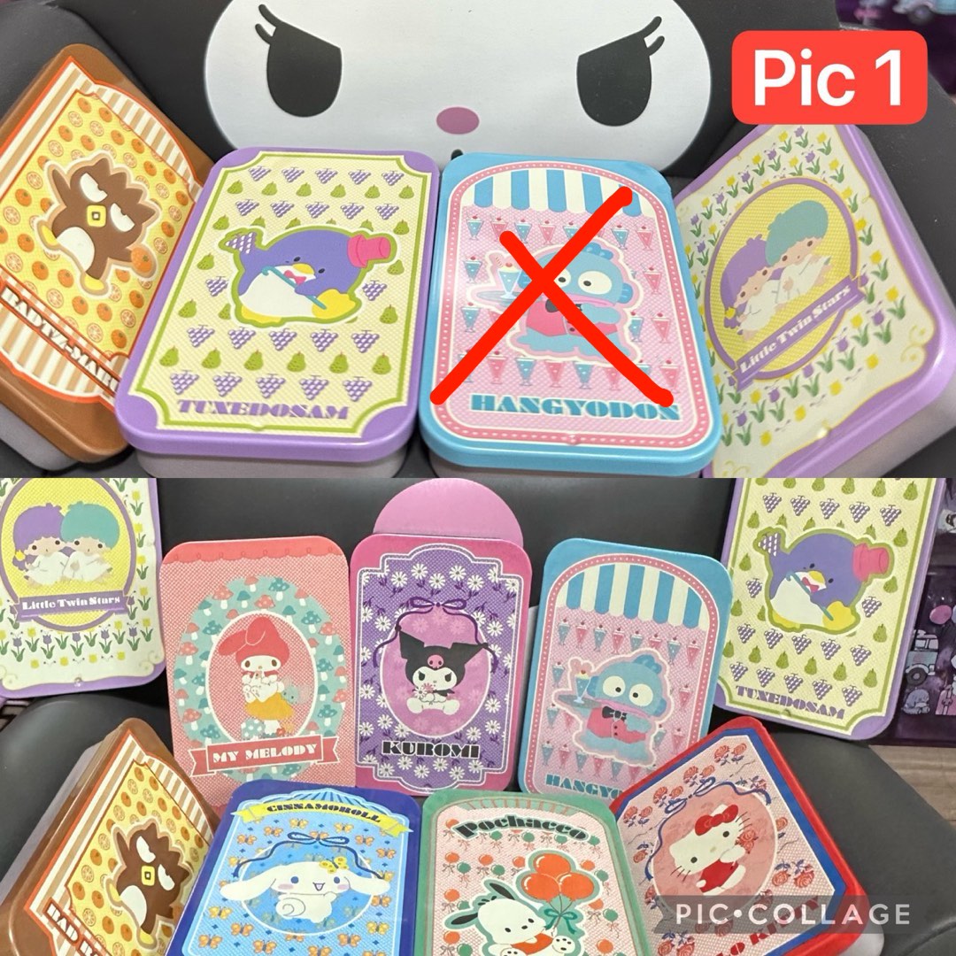Sanrio Candy Tin Box Kuromi Hangyodon Little twin star badtz maru ...