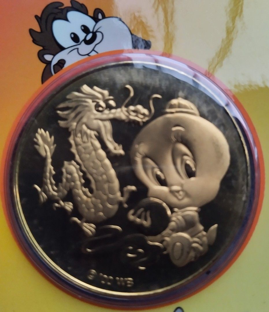 Singapore Lunar Dragon Baby Looney Tunes Medallion & Banknote Set ...