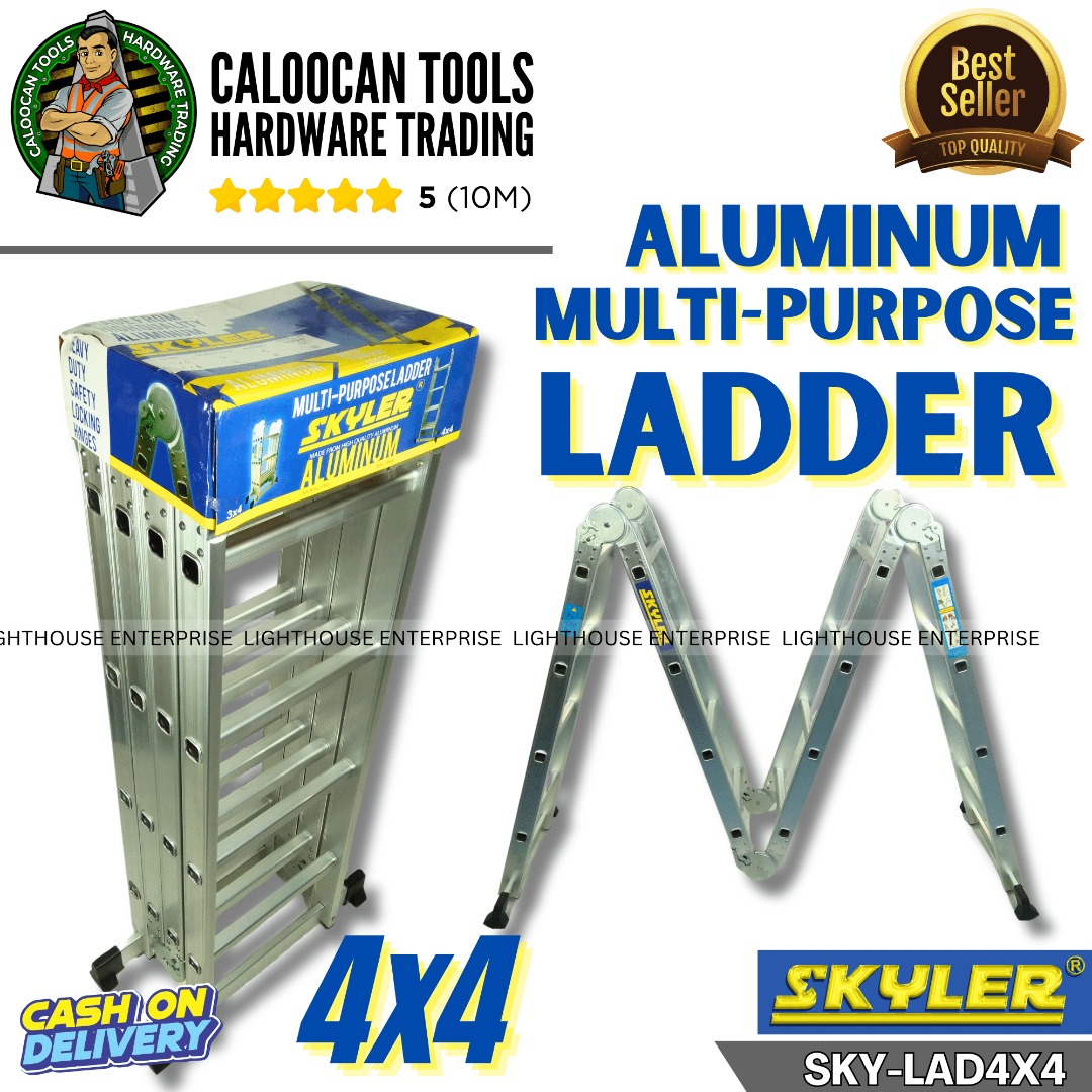 SKYLER heavy Duty Aluminum Multi-Purpose Foldable Ladder 4x4 - (SKY ...