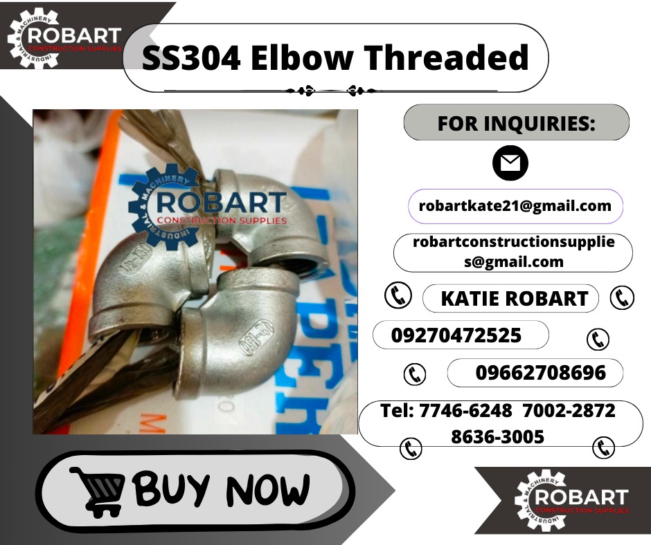 SS304 ELBOW THREADED, Commercial & Industrial, Construction Tools ...