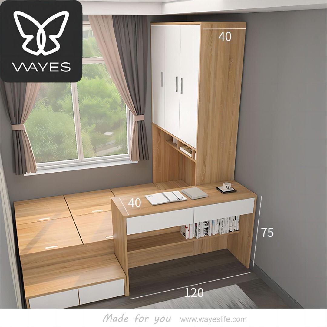 Storage Divian Bed with Bedhead Cabinet and Table Regular and ...