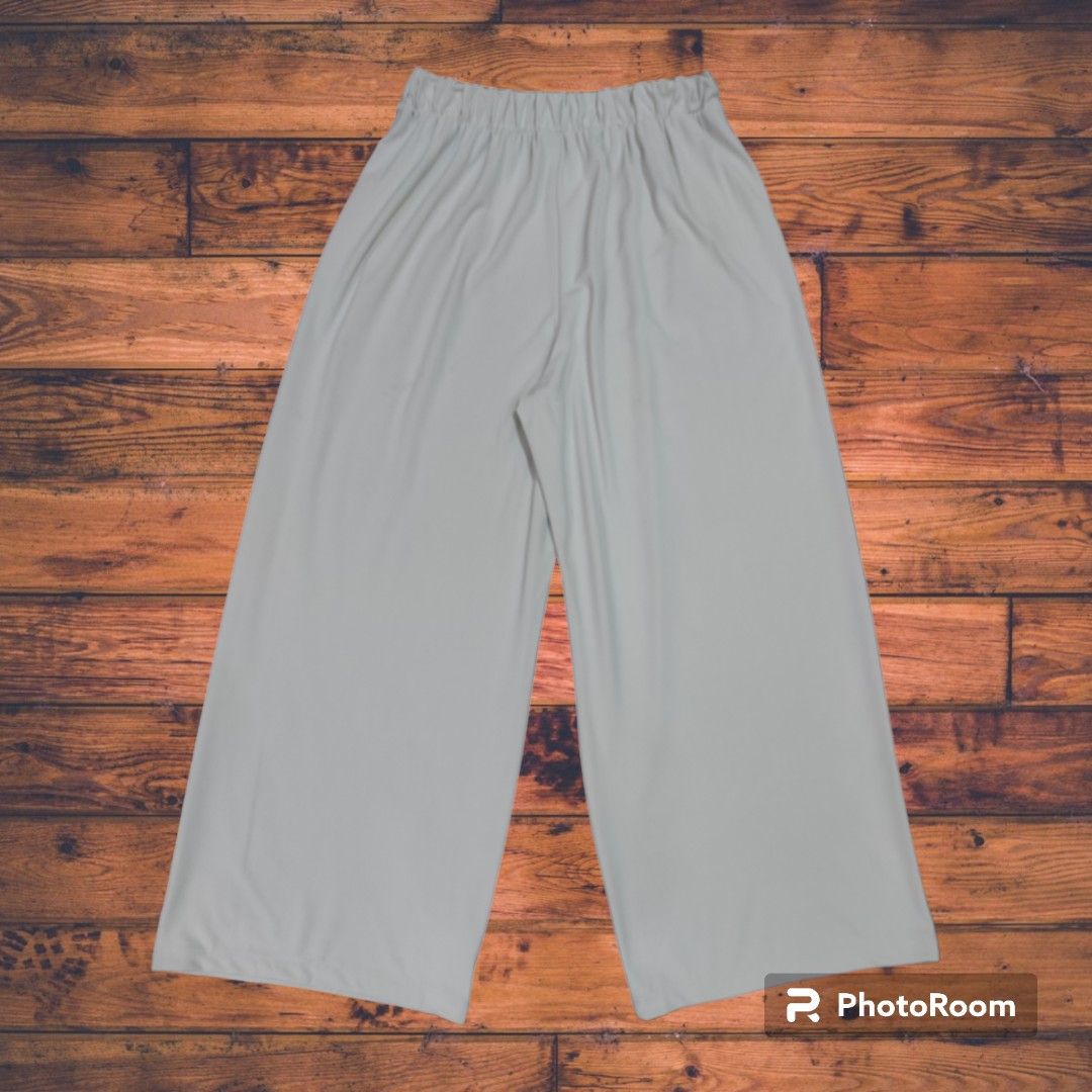 Sz 26-36 : Uniqlo Plain White Palazo Pants, Women's Fashion, Bottoms ...