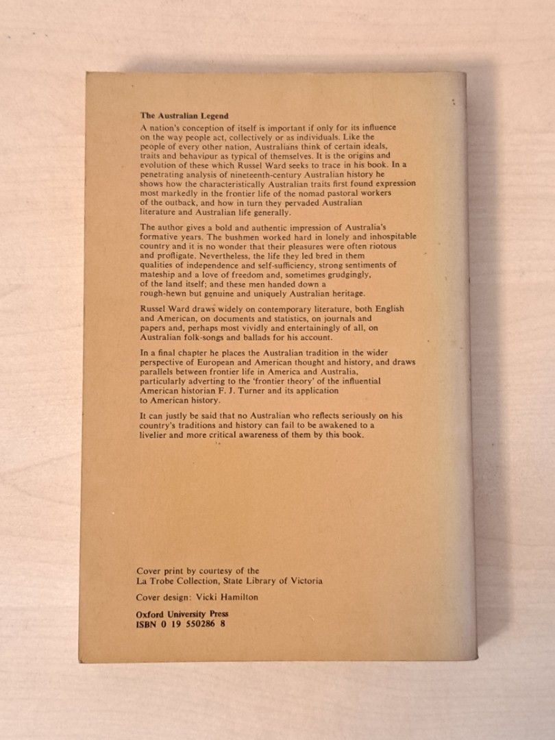 The Australian Legend by Russel Ward, Hobbies & Toys, Books & Magazines ...