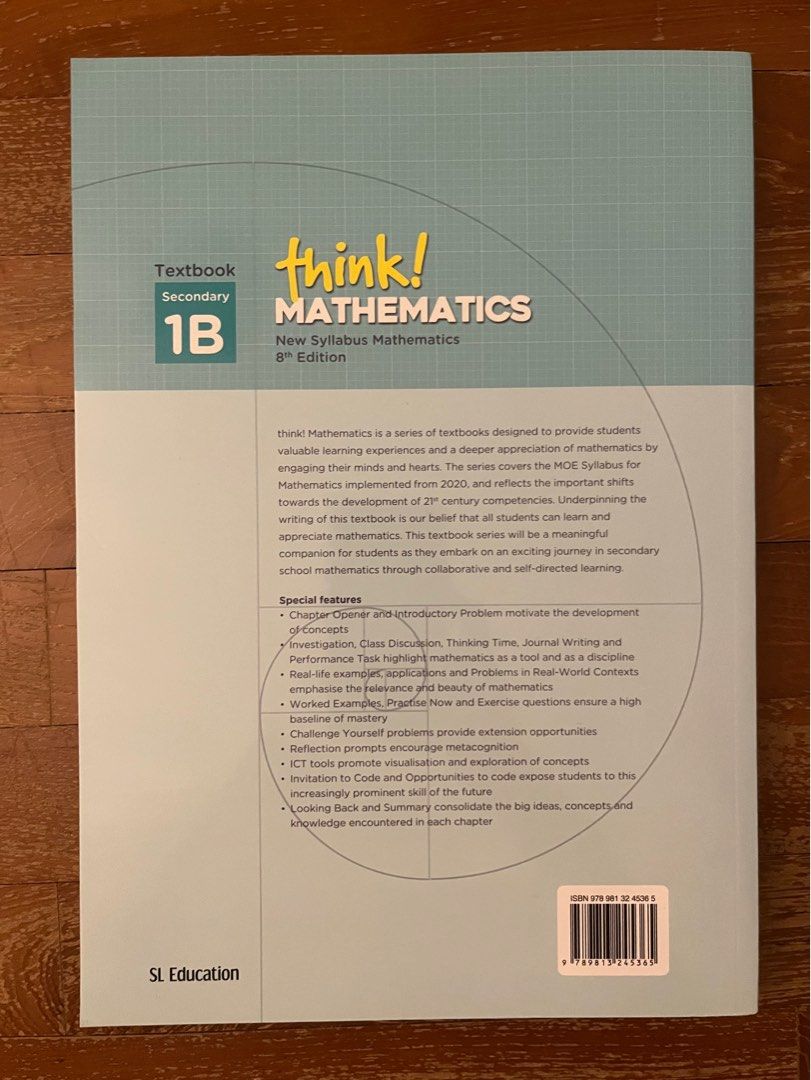 think! secondary 1B mathematics textbook, Hobbies & Toys, Books ...