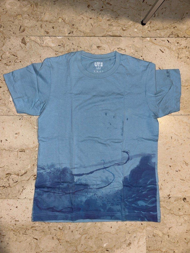 Uniqlo T-shirt UT Weathering with You Tenki no Ko Makoto Shinkai Blue ...