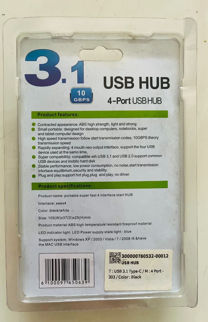 USB-C to 4 Port USB-A Hub/Adaptor, Computers & Tech, Parts & Accessories, Cables & Adaptors on ...