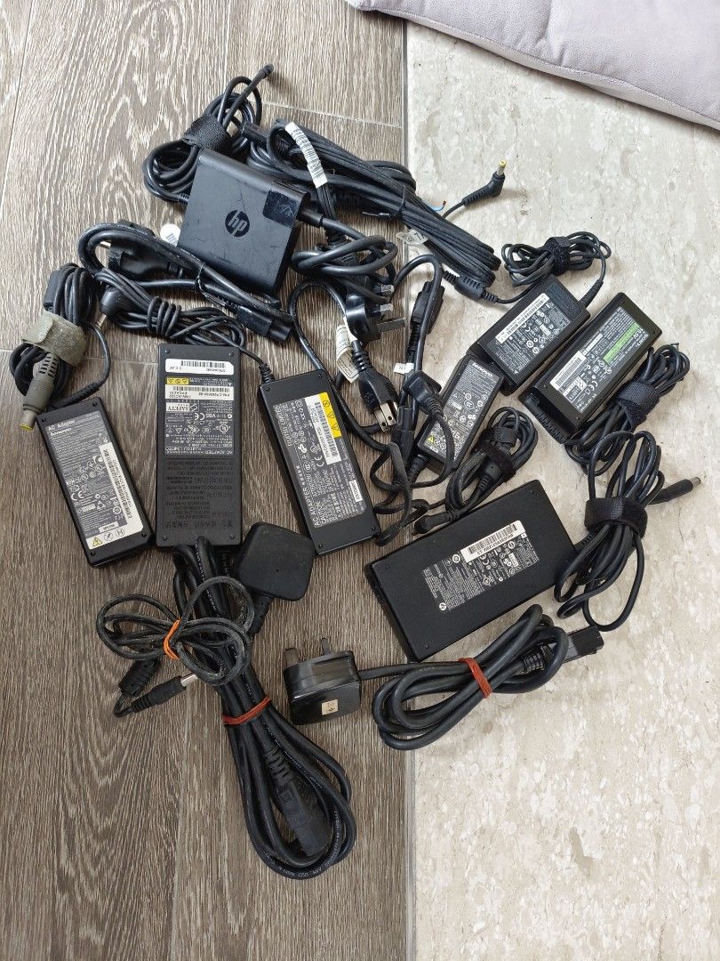 Various brands laptop power adaptors (assorted), Computers & Tech ...