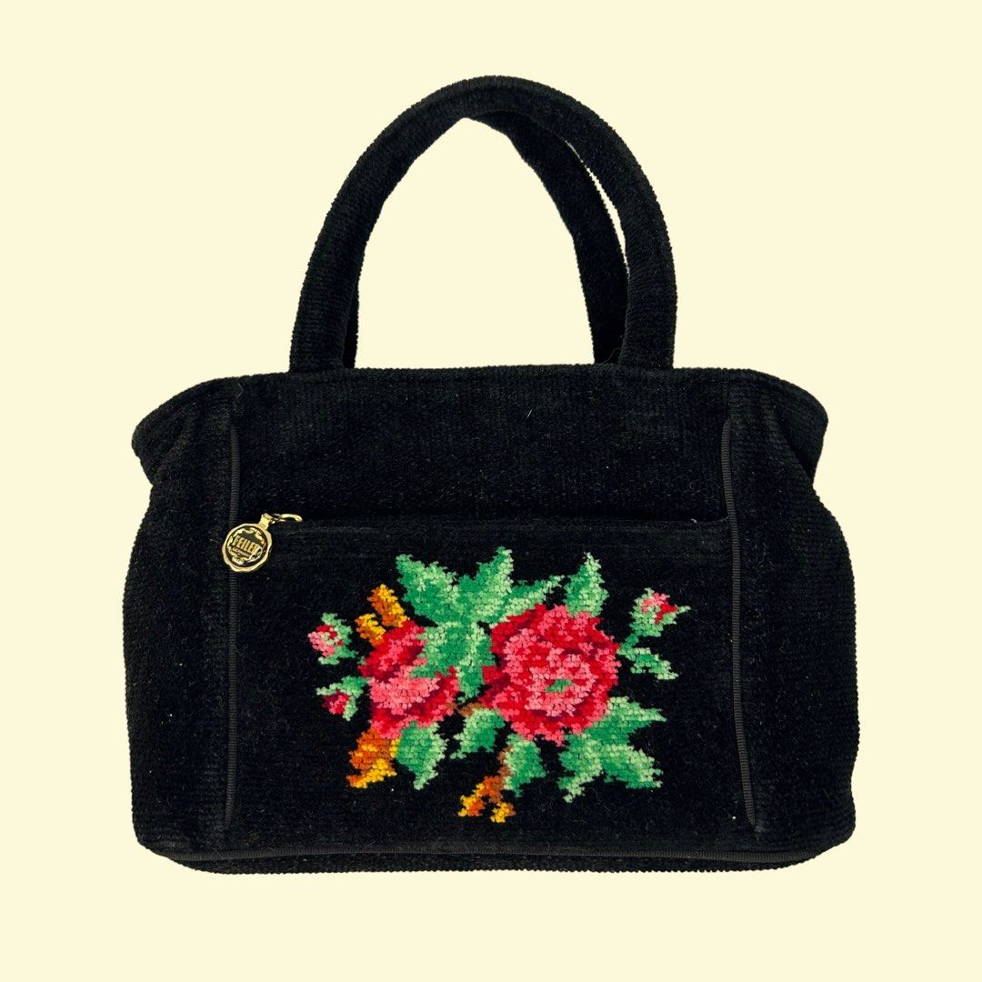 Vintage Feiler Floral Tapestry Velvet Handbag, Luxury, Bags & Wallets ...