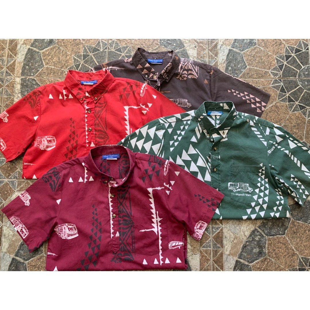 Vintage Island Traditions Hawaii Aloha Shirt (Red), Men's Fashion, Tops ...
