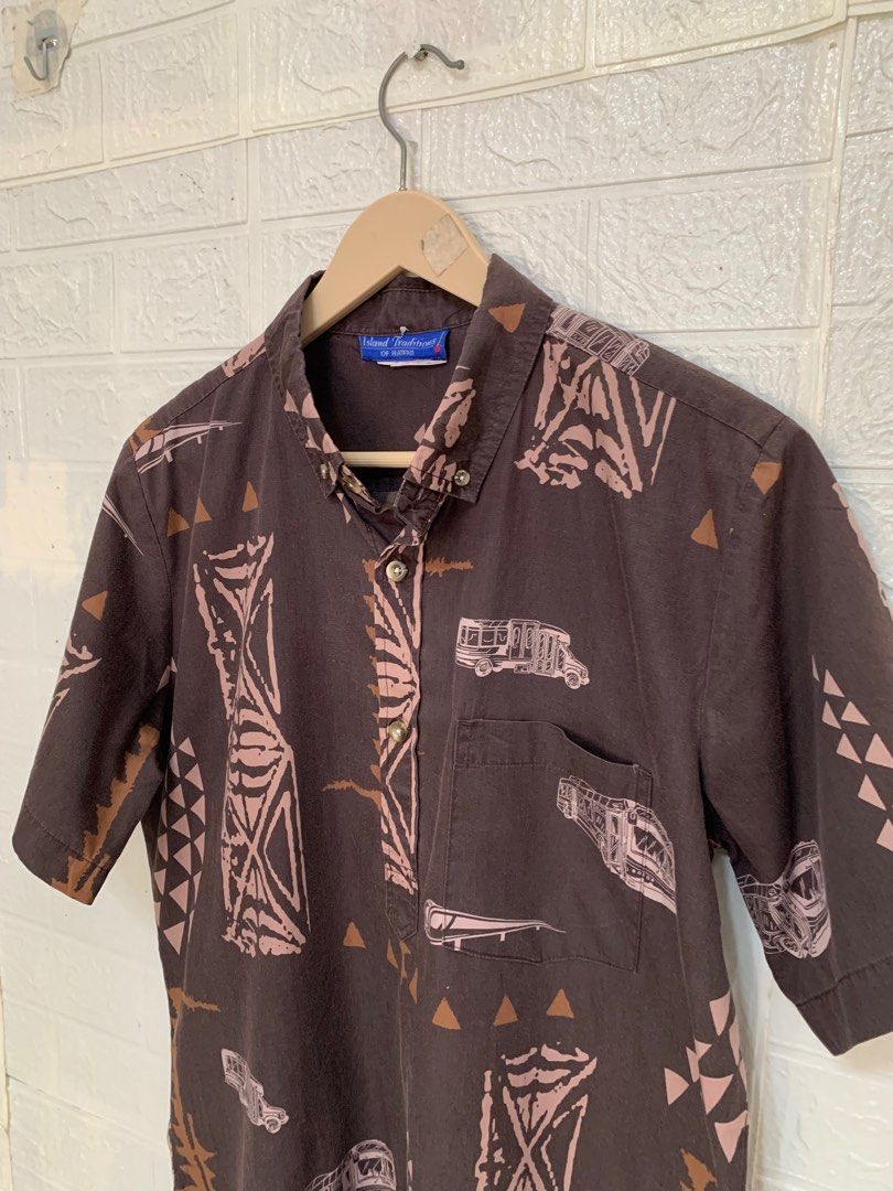 Vintage Island Traditions Hawaii Aloha Shirt (Brown), Men's Fashion ...