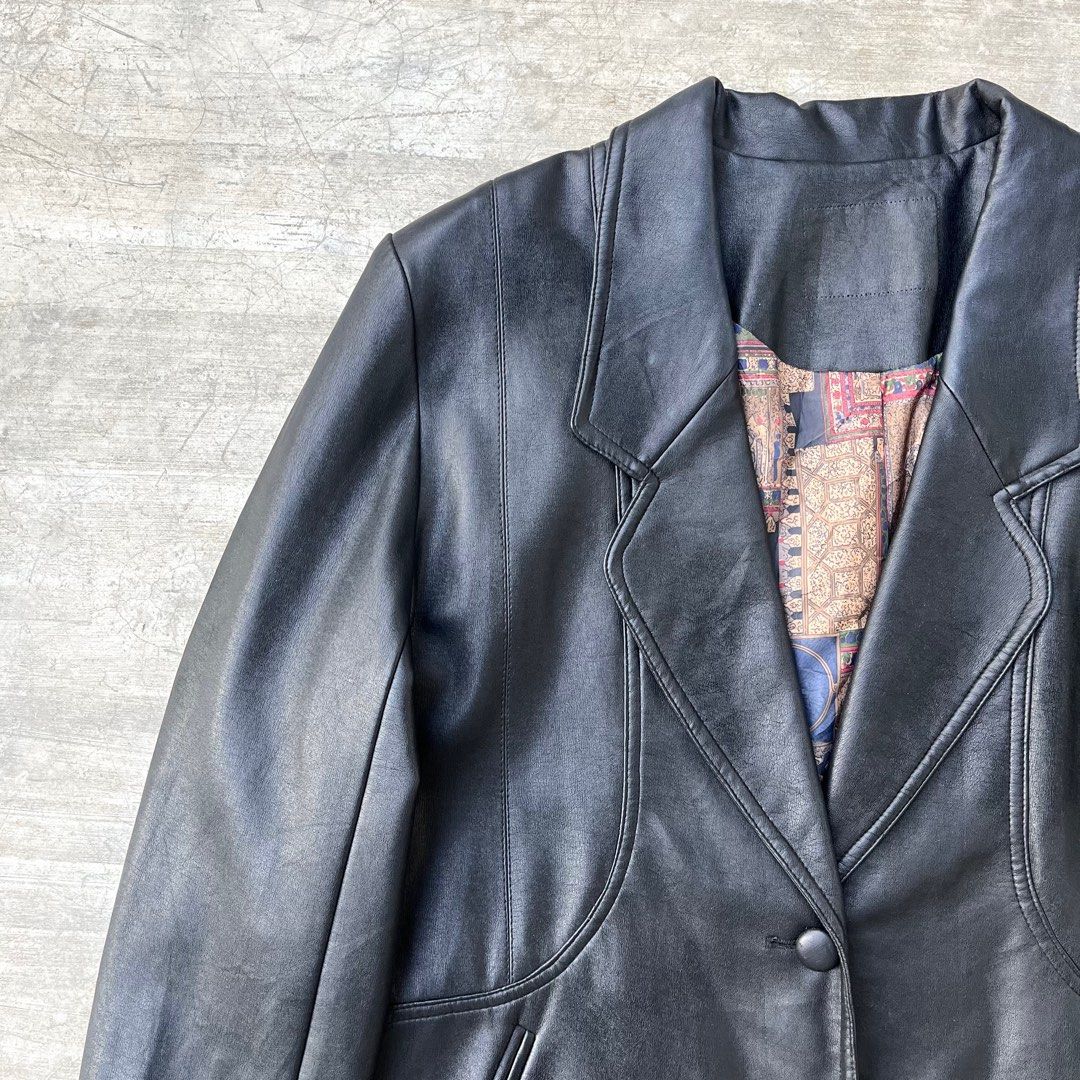 Vintage Japanese Made Leather Blazer, Men's Fashion, Coats, Jackets and ...