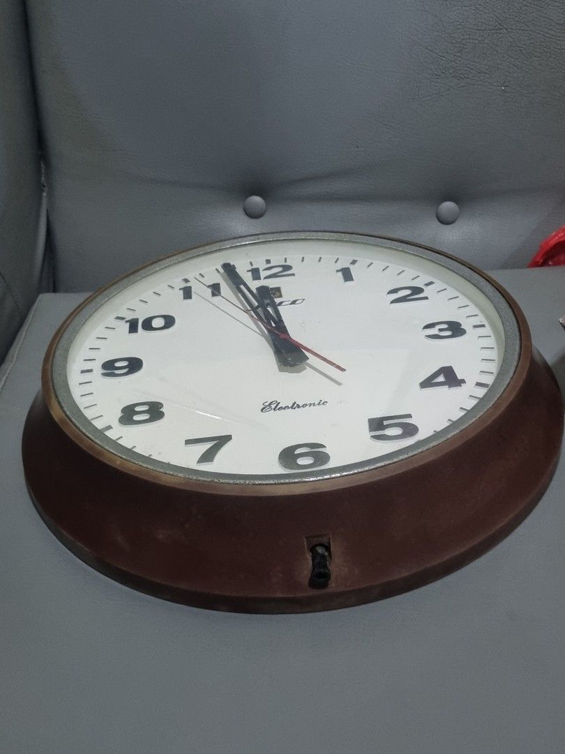 Vintage Jeco Electronic wall clock Japan, Furniture & Home Living, Home ...