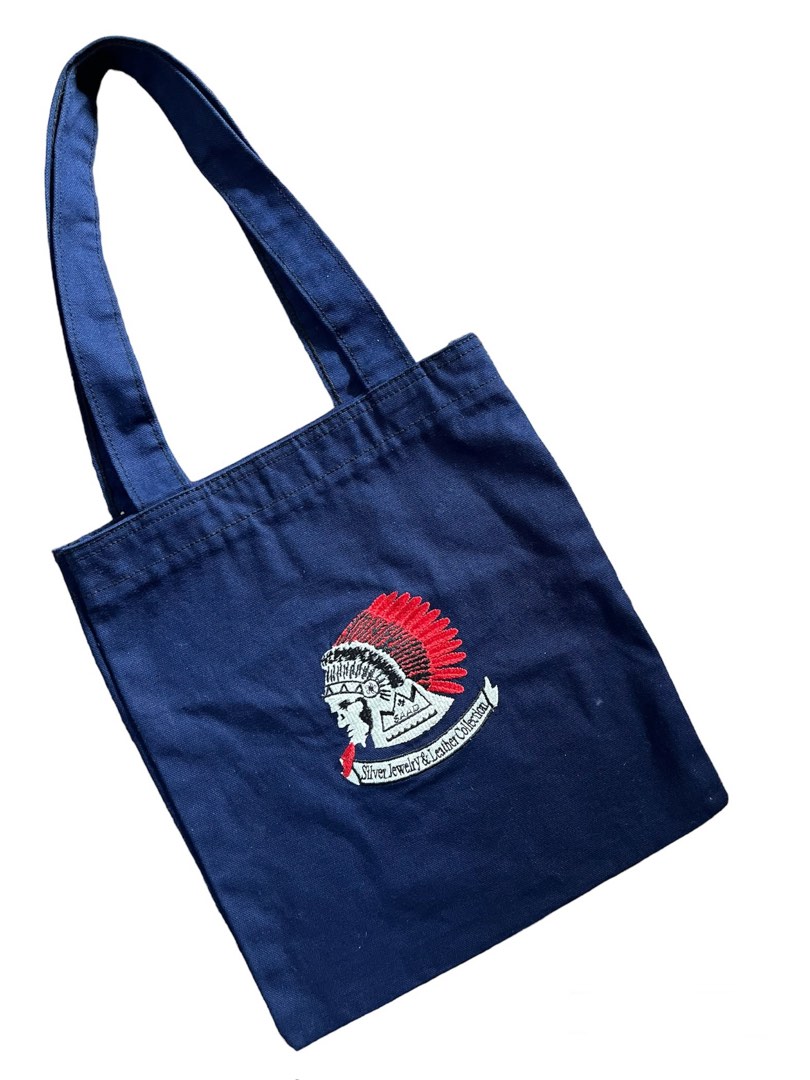 VINTAGE TOTE BAG CANVAS NATIVE TRIBE NAVAJO LOGO DESIGN EMBROIDERY ...