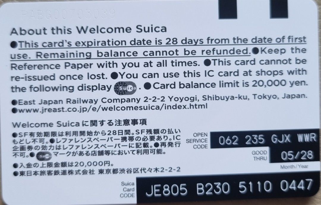 Welcome Suica IC Card Japan, Hobbies & Toys, Travel, Travel Essentials & Accessories on Carousell