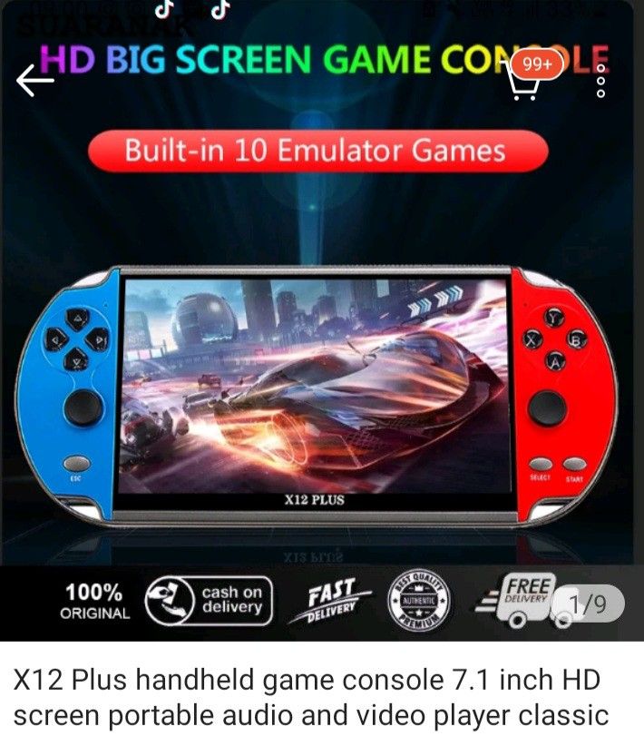 X12 Plus Handheld game console 7.1 inch HD screen, Video Gaming, Video ...