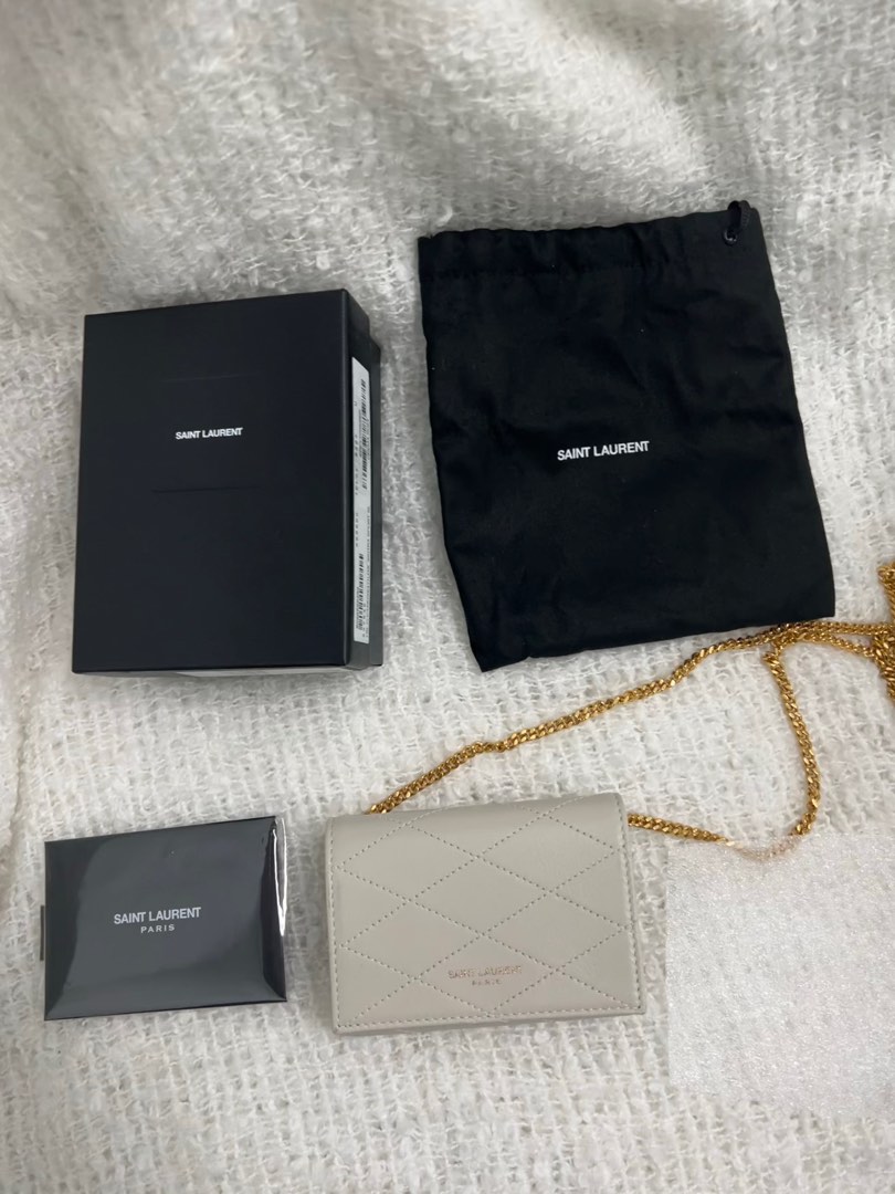 YSL Mini Chain Wallet, Luxury, Bags & Wallets on Carousell