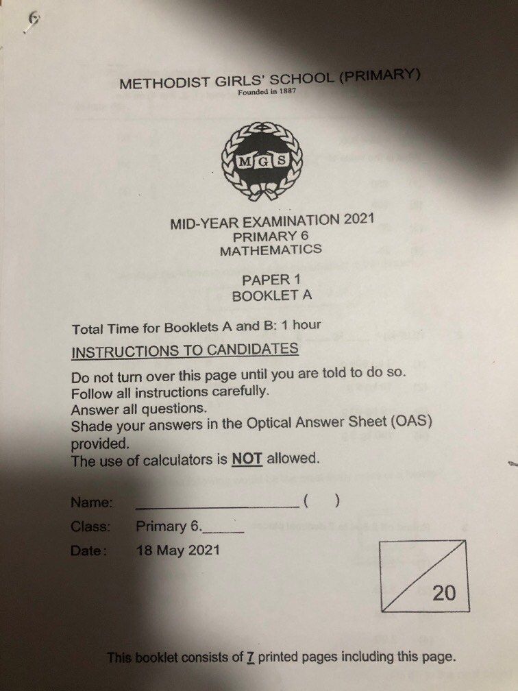 Exam papers 12 PAPER 1 Math BOOKLET A&B , Hobbies & Toys, Books ...