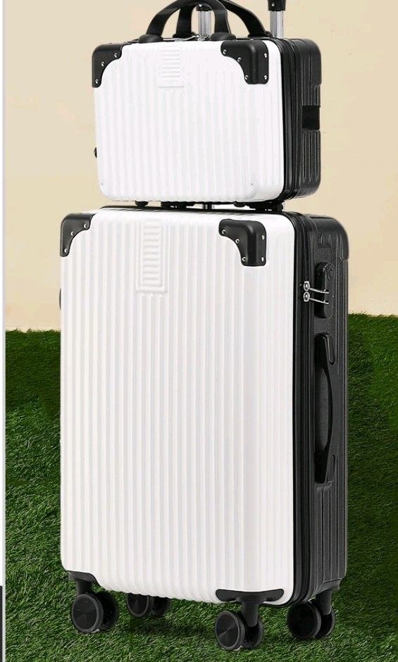 20 + 14 black and white carry on luggage for sale, Hobbies & Toys ...