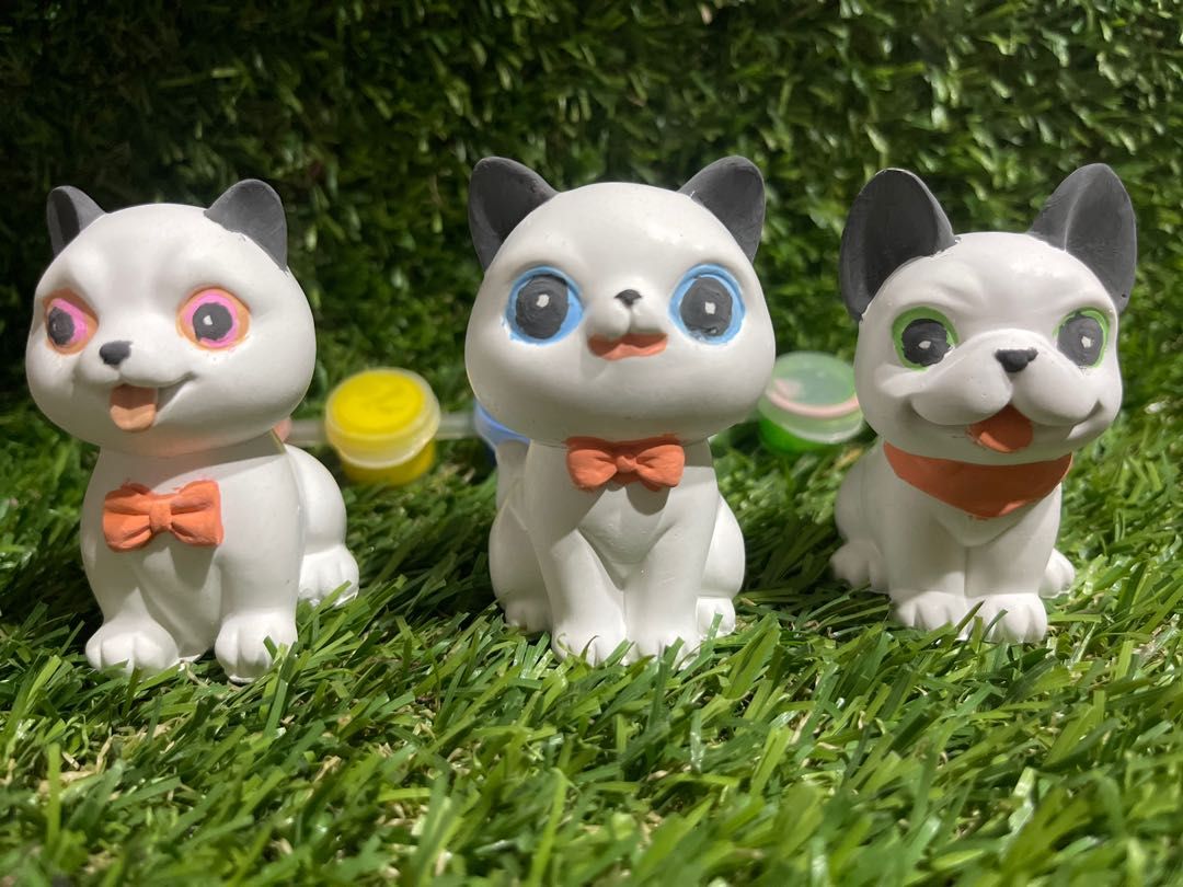 2 Dogs and a Cat Plaster Miniature Pets paint your own, Hobbies & Toys ...