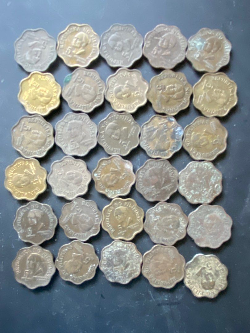 30 pcs Rare Melchora Aquino Flower Shaped 5 CENTAVO COIN - Collectable ...