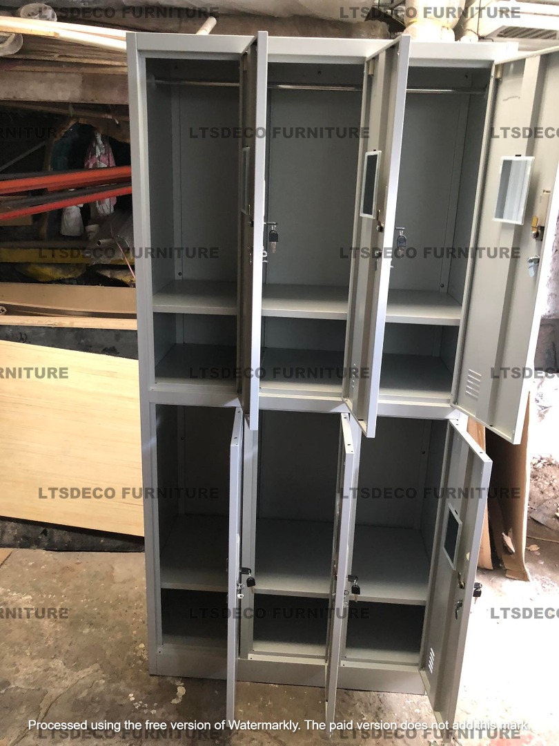 6DOOR STEEL LOCKER WITH SHELVES OFFICE PARTITION, Furniture & Home ...