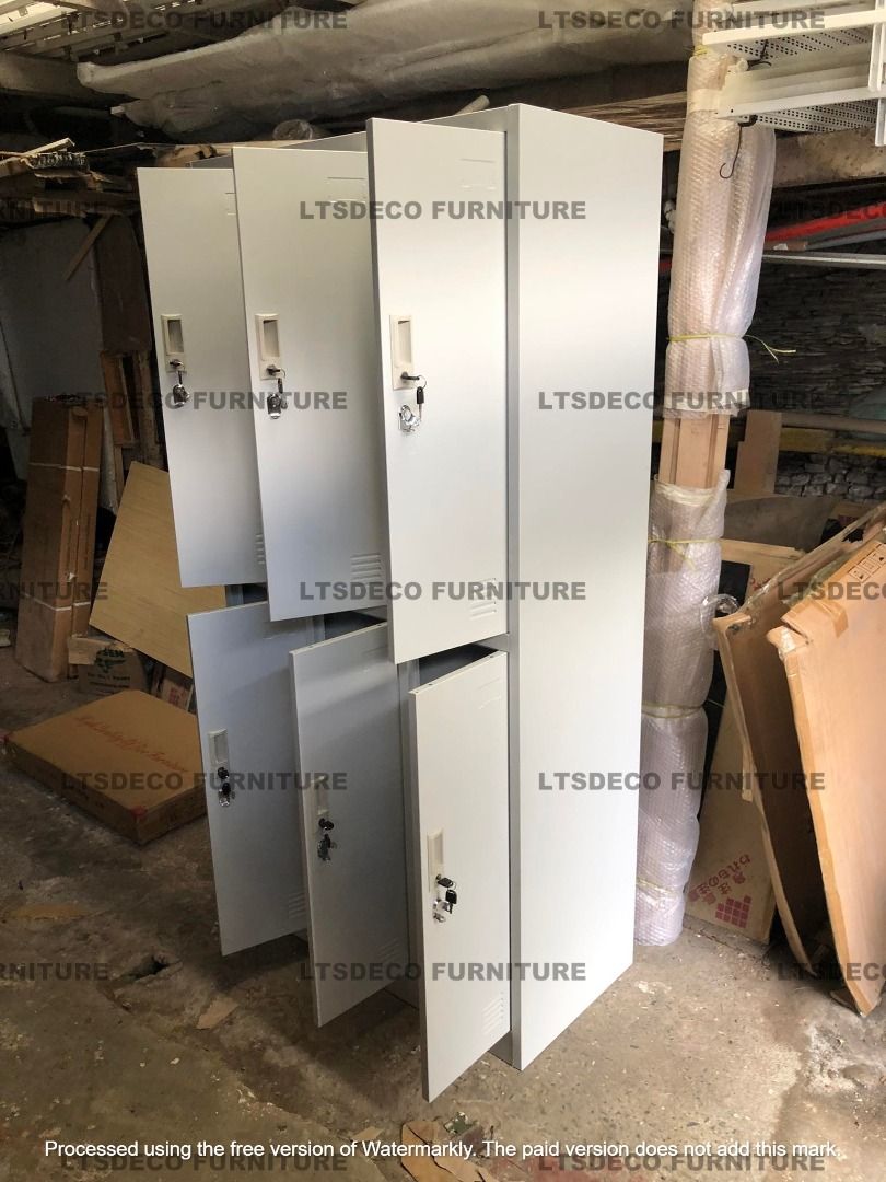 6DOOR STEEL LOCKER WITH SHELVES OFFICE PARTITION, Furniture & Home ...