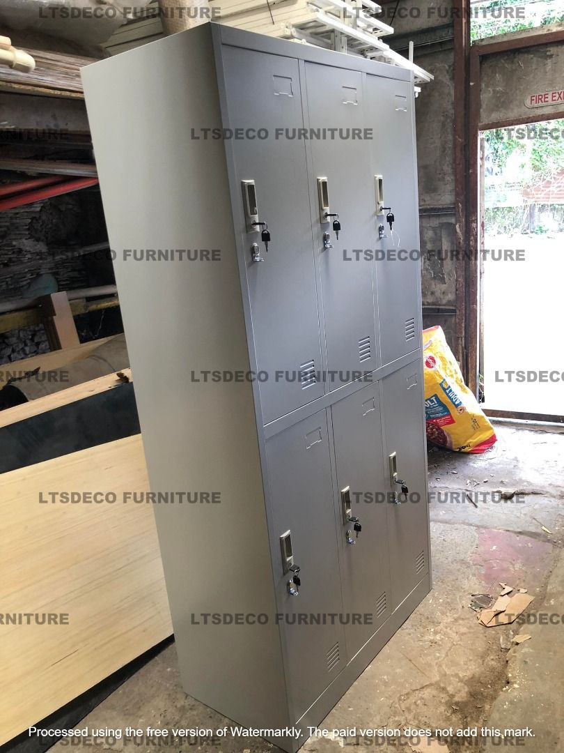 6DOOR STEEL LOCKER WITH SHELVES OFFICE PARTITION, Furniture & Home ...
