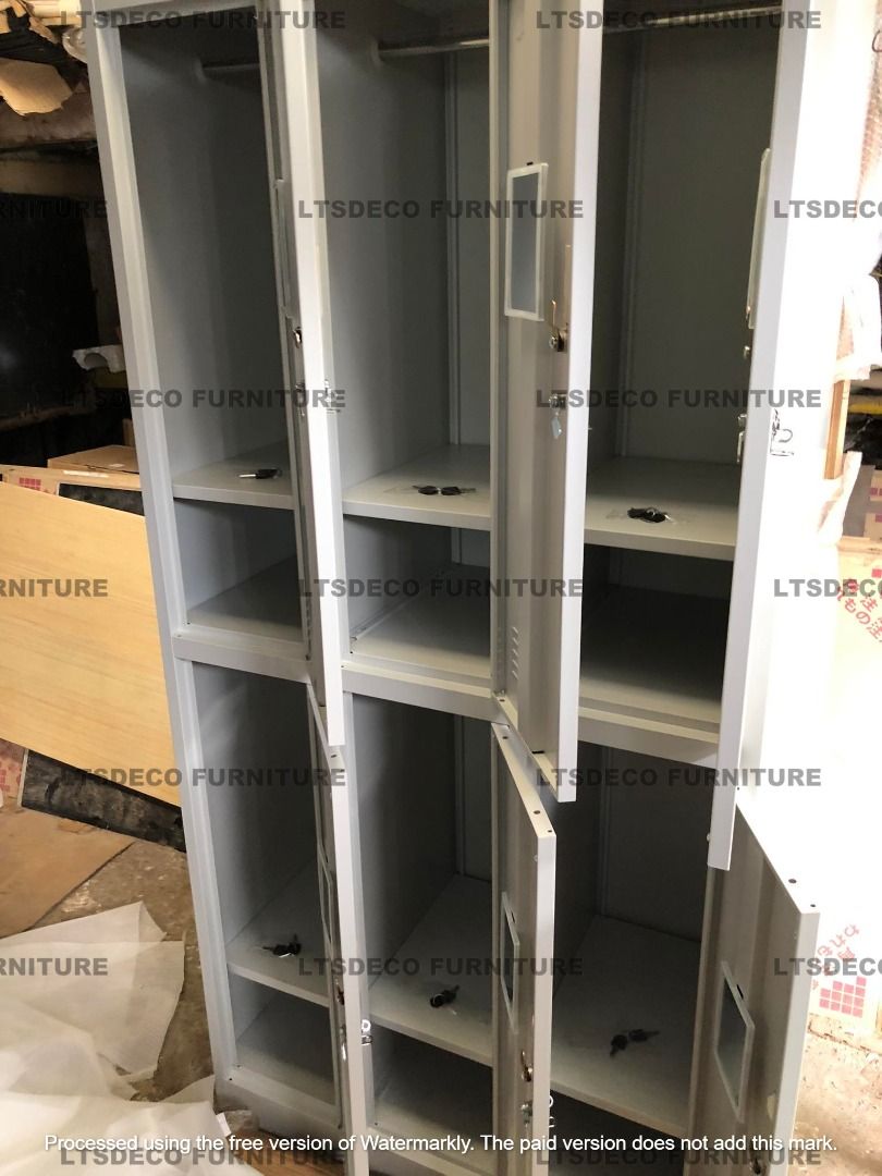6DOOR STEEL LOCKER WITH SHELVES OFFICE PARTITION, Furniture & Home ...