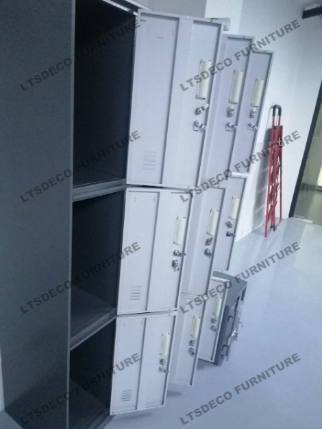 9 DOOR STEEL STORAGE LOCKER OFFICE FURNITURE AND PARTITIONS, Furniture ...