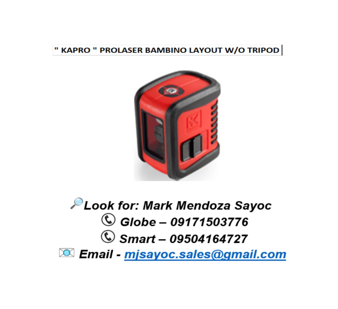 " KAPRO " PROLASER BAMBINO LAYOUT W/O TRIPOD, Commercial & Industrial, Construction Tools ...