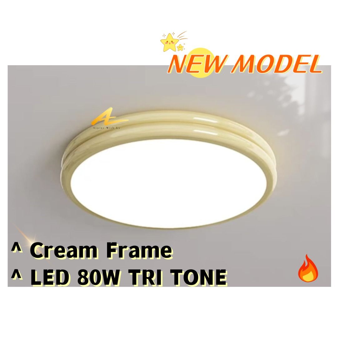 ! NEW ! LED Ceiling Light Cream Frame 40cm Lighting Living Kitchen ...