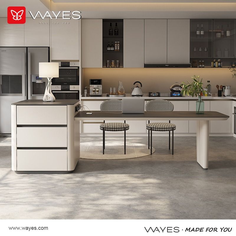 Adjustable retractable Sintered countertop Kitchen Island Dining Table ...