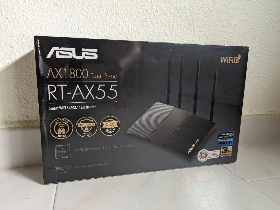 ASUS AX1800 Dual Band WiFi 6 (802.11ax) Router, Computers & Tech, Parts ...