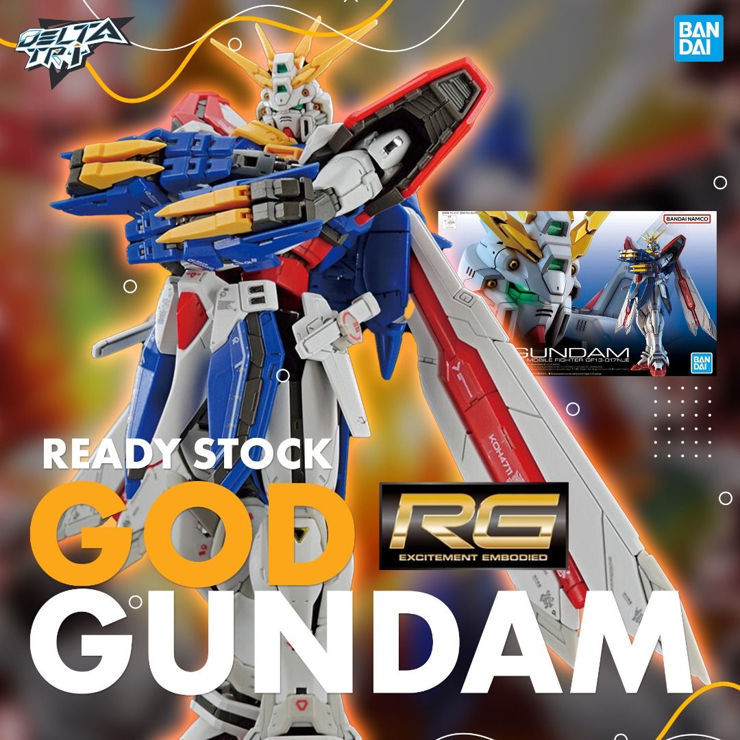 Bandai RG 1/144 God Gundam | Plastic Model, Hobbies & Toys, Toys & Games on Carousell