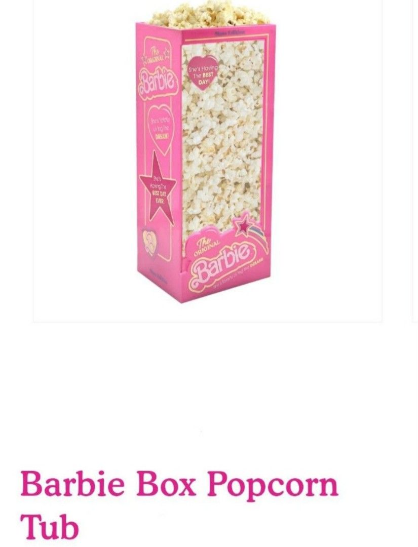 Barbie Box Popcorn Tub, Hobbies & Toys, Memorabilia & Collectibles, Fan ...