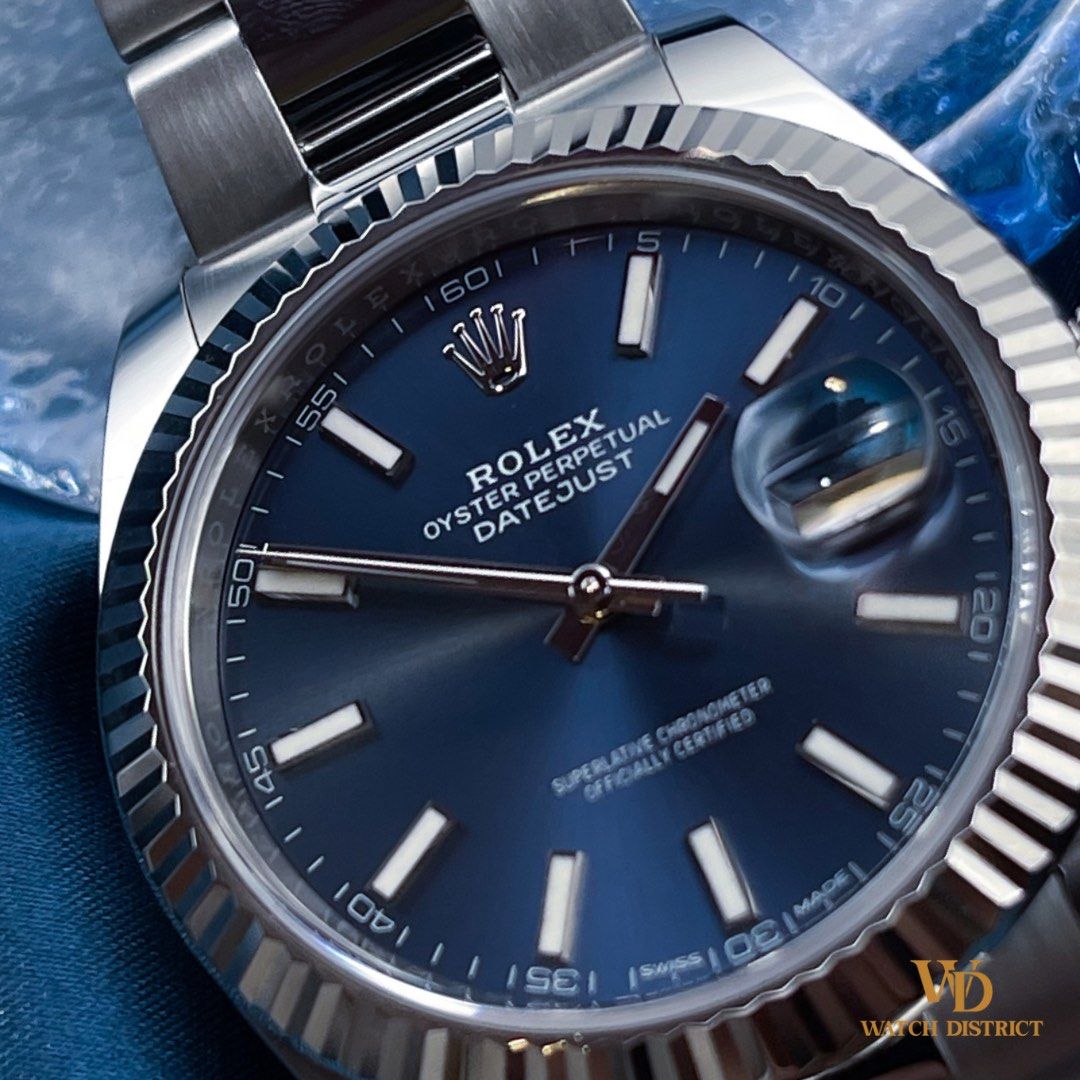 BEST LOCAL SET 41mm Rolex OP Datejust Blue Dial 126334 Fluted Bezel ...