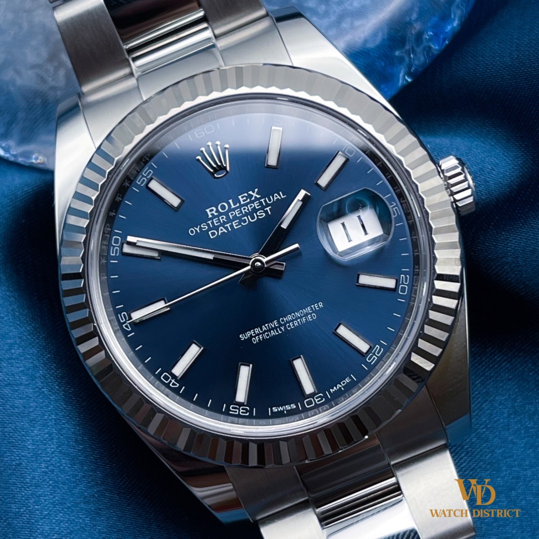 BEST LOCAL SET 41mm Rolex OP Datejust Blue Dial 126334 Fluted Bezel ...