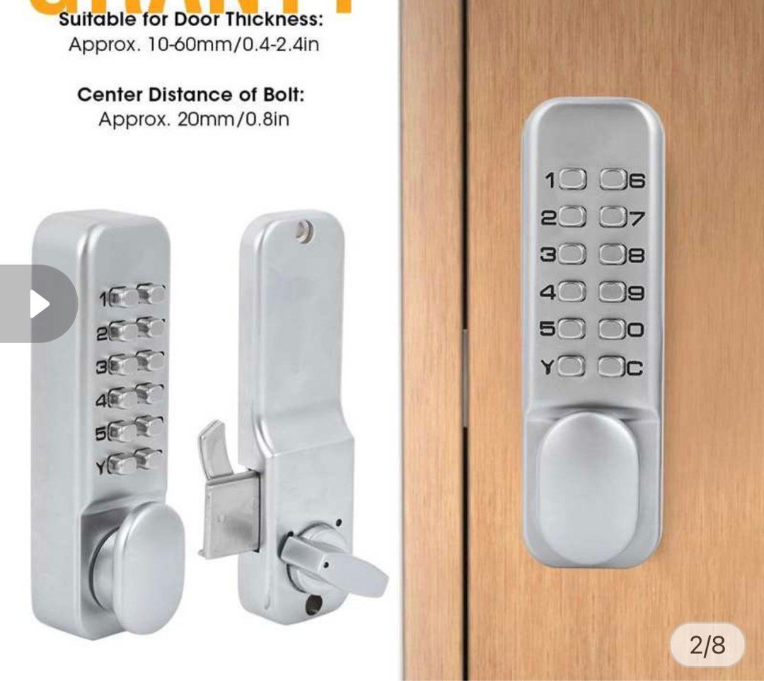 BNIB Mechanical coded door lock, Furniture & Home Living, Security ...