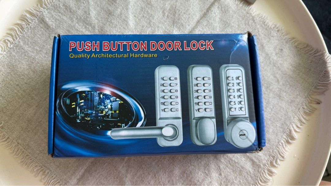 BNIB Mechanical coded door lock, Furniture & Home Living, Security ...