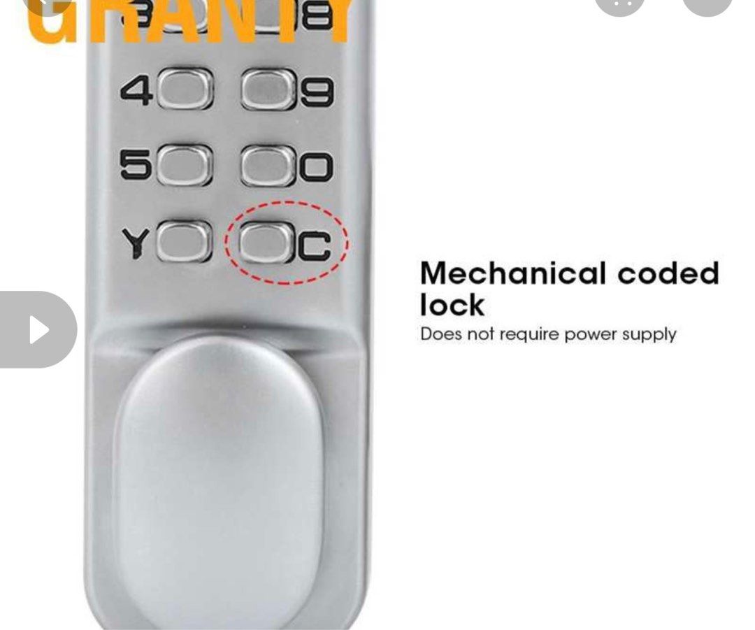 BNIB Mechanical coded door lock, Furniture & Home Living, Security ...