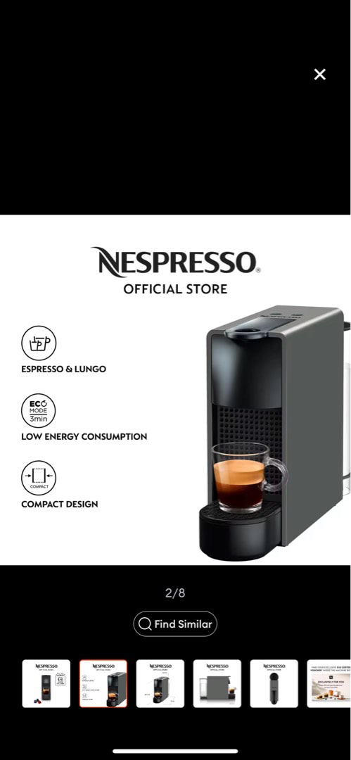 [BNIB] Nespresso® Essenza Mini Coffee Machine (BLACK), TV & Home ...