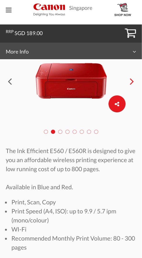 Cheapest! Red Canon Pixma E560, Computers & Tech, Printers, Scanners ...