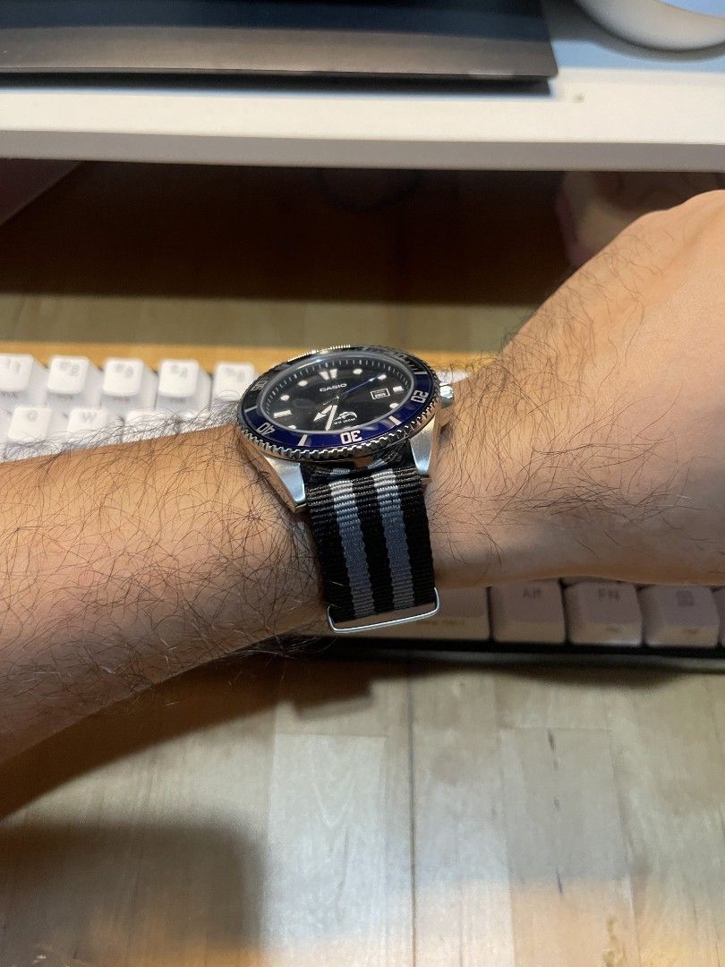 Casio Duro MDV-106 "Batman" w/ NATO strap, Men's Fashion, Watches ...