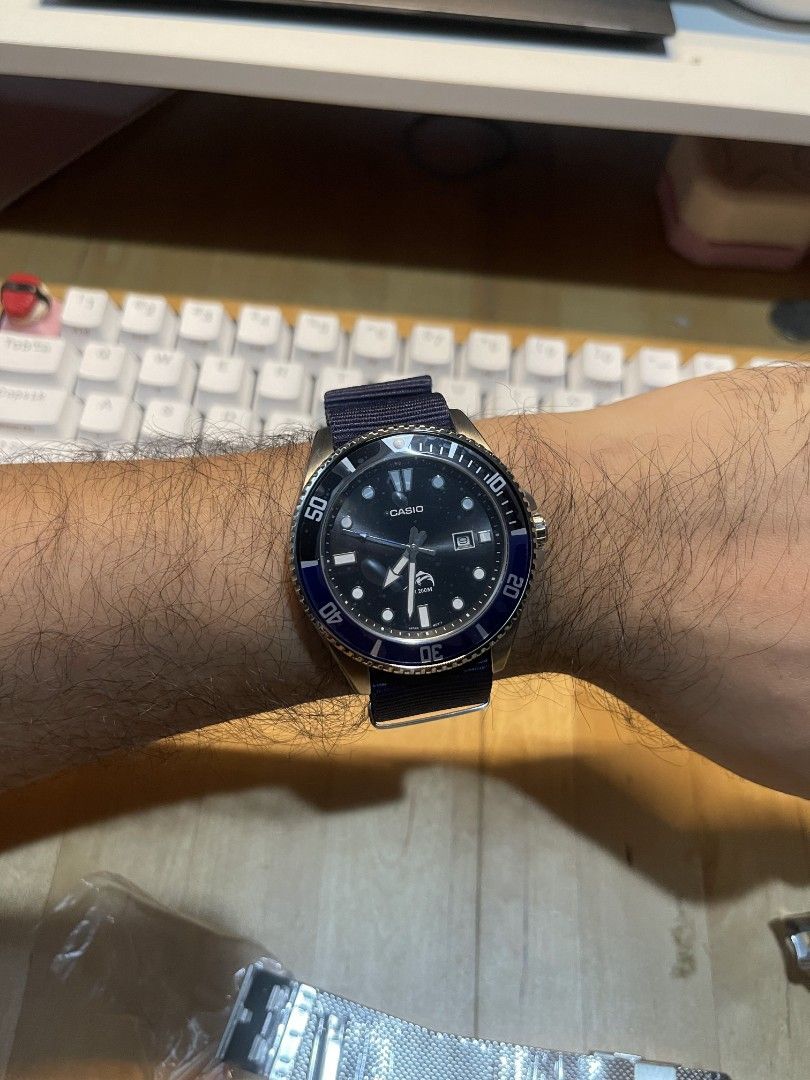 Casio Duro MDV-106 "Batman" w/ NATO strap, Men's Fashion, Watches ...