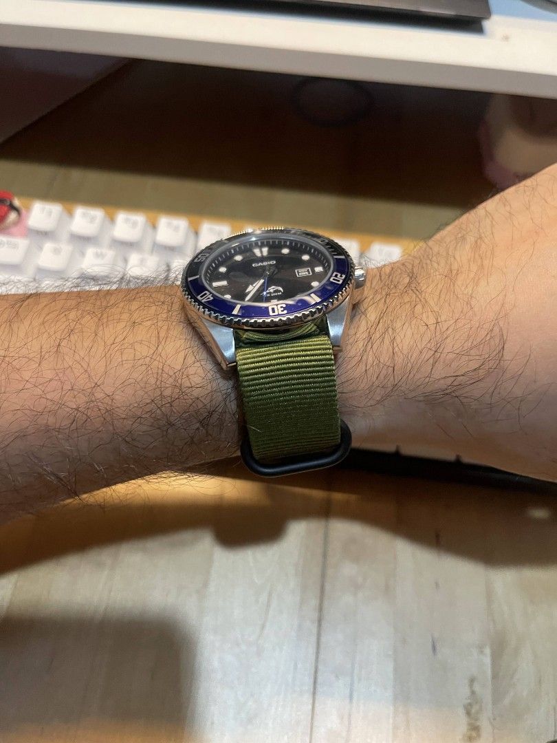 Casio Duro MDV-106 "Batman" w/ NATO strap, Men's Fashion, Watches ...