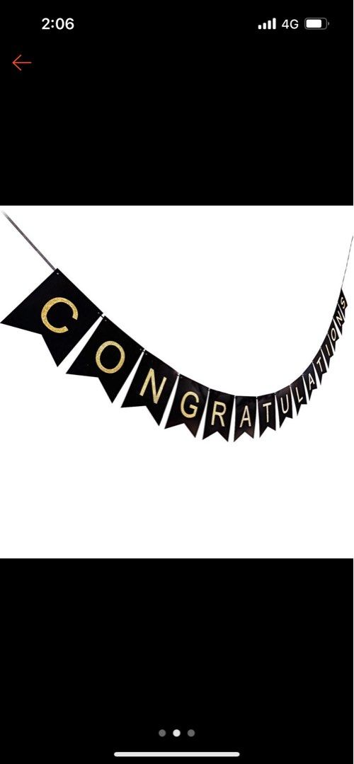 Congratulations banner black, Hobbies & Toys, Stationery & Craft ...