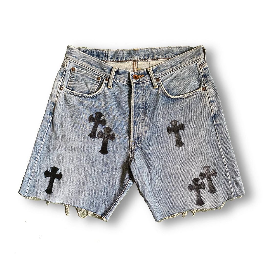 CUSTOMIZE JORTS X CHROME HEARTS, Men's Fashion, Bottoms, Shorts on ...